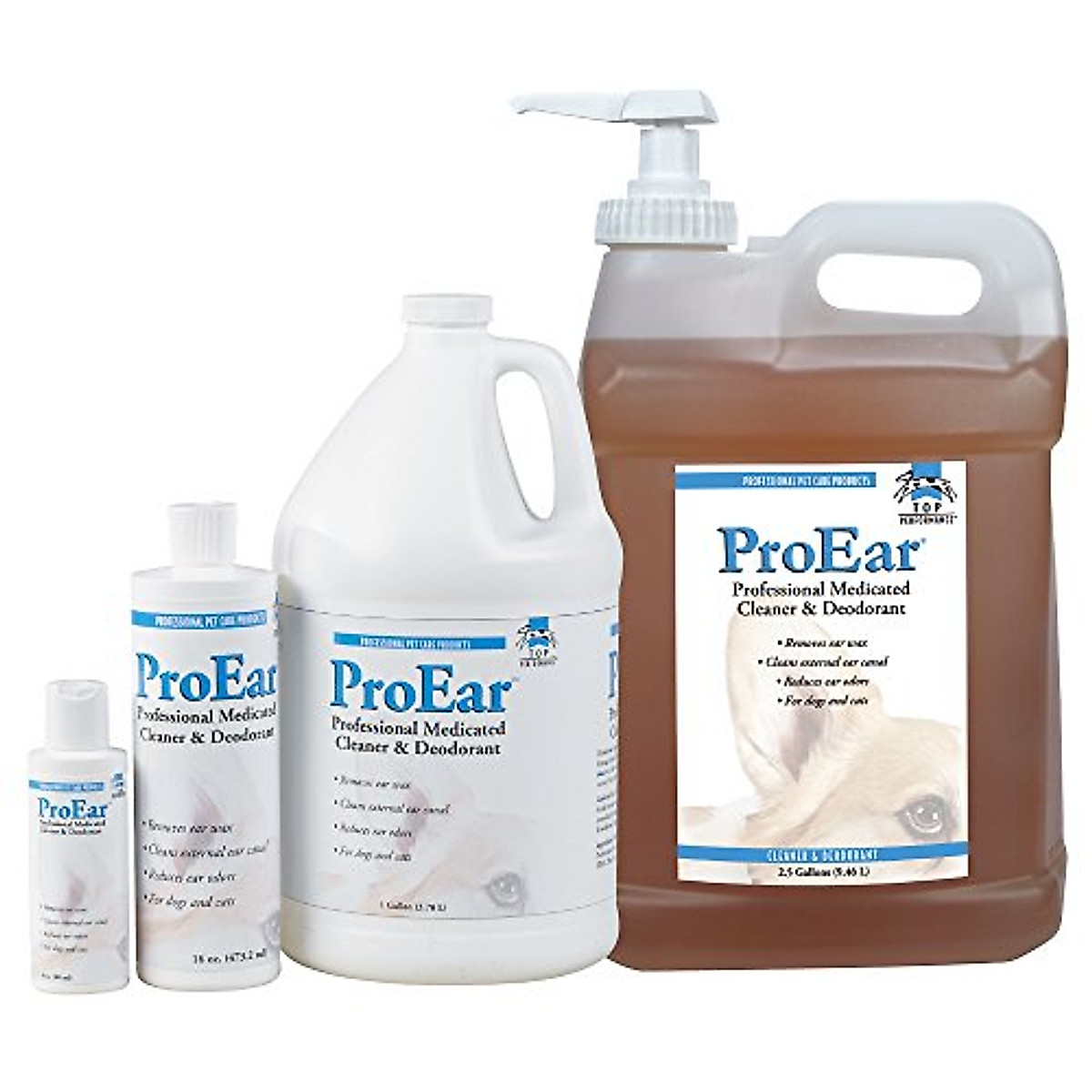 Top Performance ProEar Professional Medicated Ear Cleaners — Versatile and Effective Solution for Cleaning Dog and Cat Ears, 16 oz.
