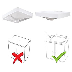 Aquaterior 23" x 18" Rectangle Drop In Bathroom Sink White Ceramic Above Counter Semi Recessed Vessel Sink with Widespread Faucet Holes,Drain