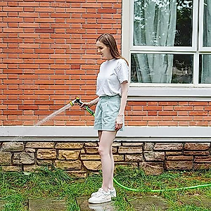 Fevone 6 ft Garden Hose, 2-Year Warranty Offered by Manufacturer, Hose Reel Leader Hose, Hybrid Polymer, Kink Resistance, 3/4" GHT Aluminum Fittings, 5/8" ID, 600 PSI, Drinking Water Safe (GH10)