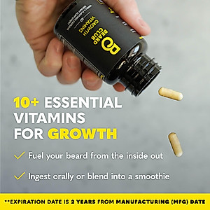 The Beard Club - Biotin Beard Growth Vitamins - Support A Thicker Fuller Beard, Fill in Patches - Minerals & Multi-Vitamins Help Support and Stimulate Healthier Facial Hair Growth