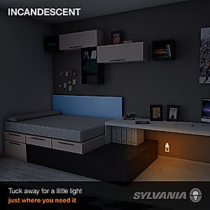 SYLVANIA Incandescent Light Bulb, C7, 4W, Candelabra Base, 15 Lumens, 2850K, Non-Dimmable, Clear, Soft White - 4 Pack (13549)