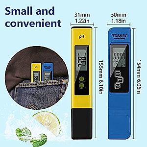 PH Meter & TDS Meter Combo, Readout High Accuracy Lab 4-in-1 PH TDS EC & Temperature Meter Water Quality Tester,High Accuracy Digital Water Tester for Household Drinking, Pool and Aquarium