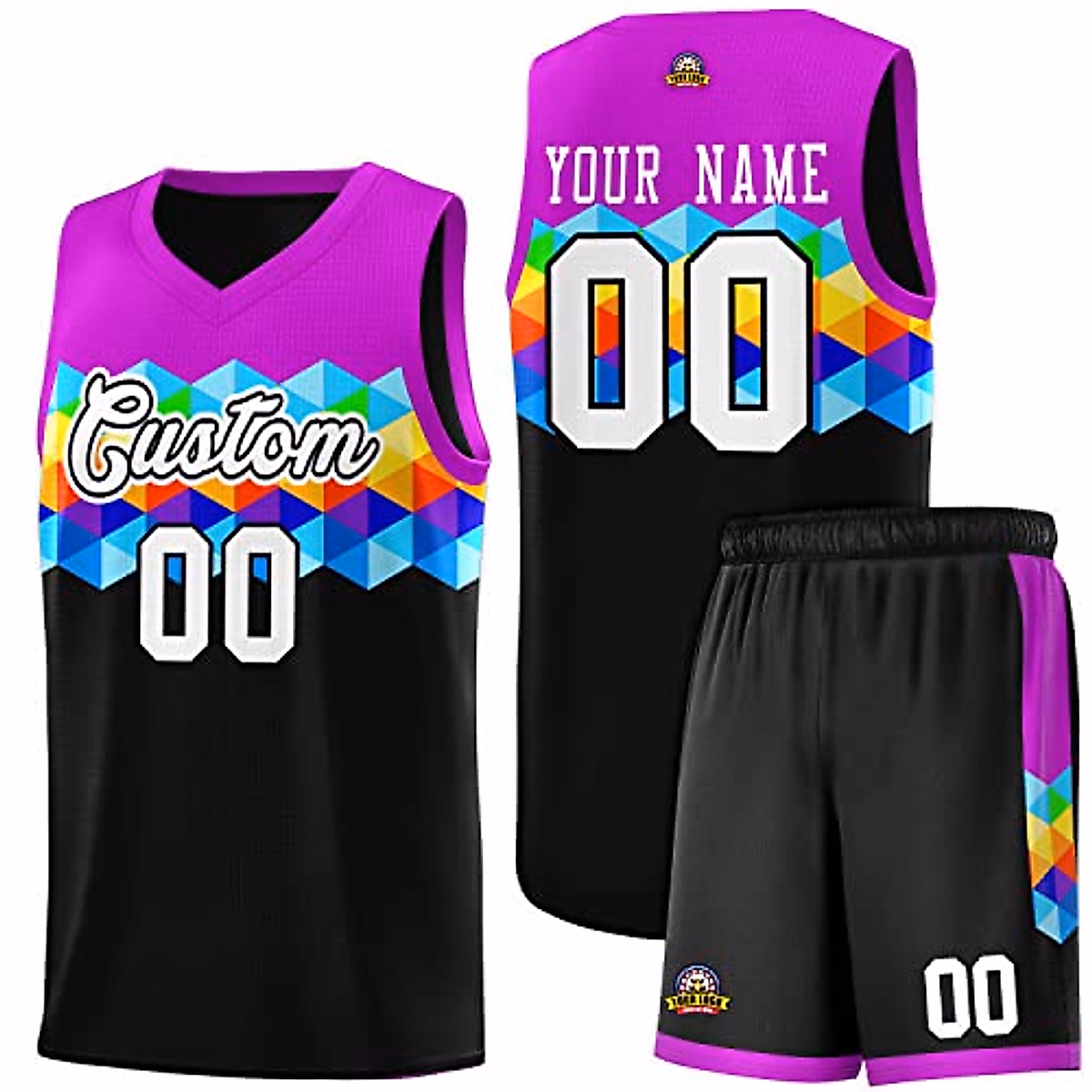 Personalized Basketball Jersey and Shorts Team Name Number Logo-Custom Basketball Jersey Uniform for Men Women Kids
