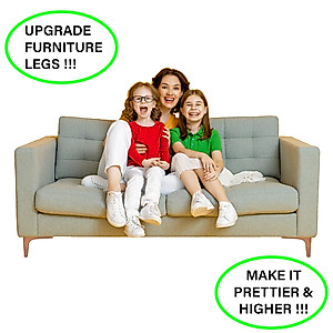 Metal Furniture Legs Feet Set of 8 – Rose Gold Pink Couch Sofa Legs 4 Inch For Furniture Cabinet Bed Chair Nightstand TV Stand , Patas Metalicas Oro Rosada Para Muebles Sofas Sillas Base Cama Modernos