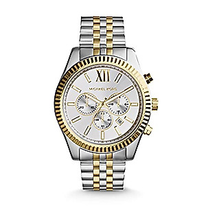 Michael Kors Men's Lexington Stainless Steel Analog-Quartz Watch with Stainless-Steel Strap, Two Tone, 20 (Model: MK8344)