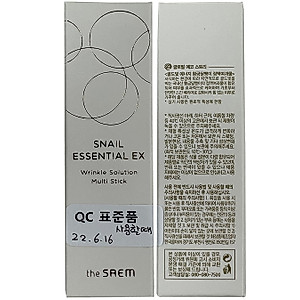 THESAEM Snail Essential EX Wrinkle Solution Multi-Purpose Balm Stick – Anti Aging & Moisturizing – Face & Eye Treatment – With Snail Collagen & Honey for Moist Glow, 0.4oz.