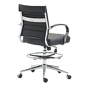 EdgeMod Tremaine Drafting Chair in Vegan Leather, Black