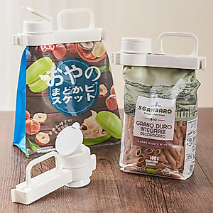 voleseni Food Bag Sealing Clip With Pour Spout, Reusable Plastic Cap Sealer Clips For Snack, Oatmeal, Coffee, Great Clips Bags For Kitchen，Seal And Pour Bag Clip,Versatile Food Clip With Spout. (1)