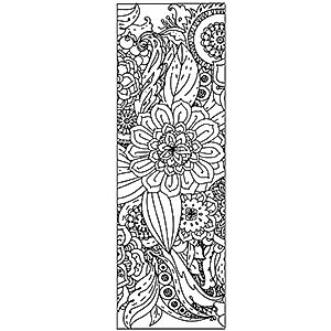 Floral Flower Coloring Bookmarks - Anti Stress - Art Therapy - Adult Coloring Bulk 50 Pack Same Design Great for Large Groups Coloring Contests Improved Paper Book Marker Print On Front and Back