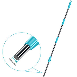 Tsmine 3-Section 35-to-61 Inch Spin Mop Replacement Pole Handle Mop Refills Compatible with Round Spin Mop, Microfiber Mop Floor Head Mop - Blue