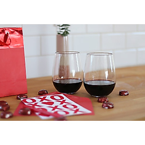 BONDII Unbreakable Stemless Wine Glasses (Set of 4) - 20 oz Shatterproof Tritan Plastic Wine Cups - 100% Top Rack Dishwasher Safe - For Indoor or Outdoor Use