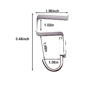 JfwuHap Student Desk Space Aluminium Alloy Nail-Free Hook 2 Pack Office Bag Hook Clothes Hook (2.6cm/1.02",Suitable for 2.5 cm/0.98" Thick Plate.)