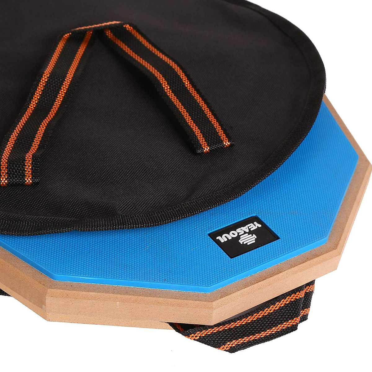 12 inch drum pad,double sided drum pads,snare drum pad with drumsticks and storage bag for drum practice beginner (12'', Blue)