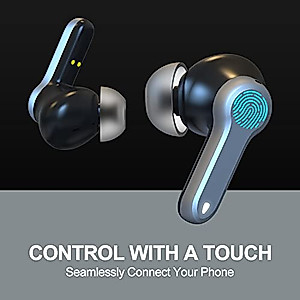Gledeer Wireless Earbuds,Bluetooth Earbuds in-Ear Headphones with Wireless Charging Case Dual Noise-Cancelling Microphones Waterproof Deep Bass for Sports Games Calls Touch Control