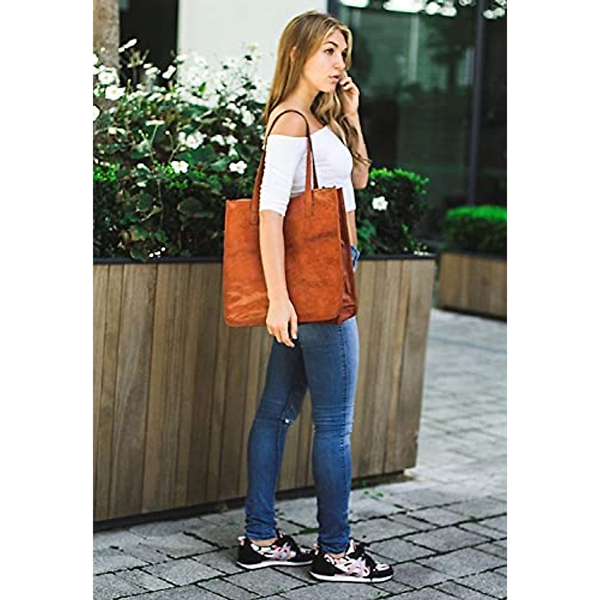 Leather Vintage Gypsy bag Vintage tote bag shoulder bag Women leather top handlebags Leather bags for women