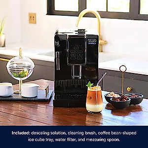 Dinamica Espresso Machine, Black - Automatic Bean-to-Cup Brewing, Built-In Steel Burr Grinder & Manual Frother - One-Touch Hot & Iced Coffee - Easy Cleanup