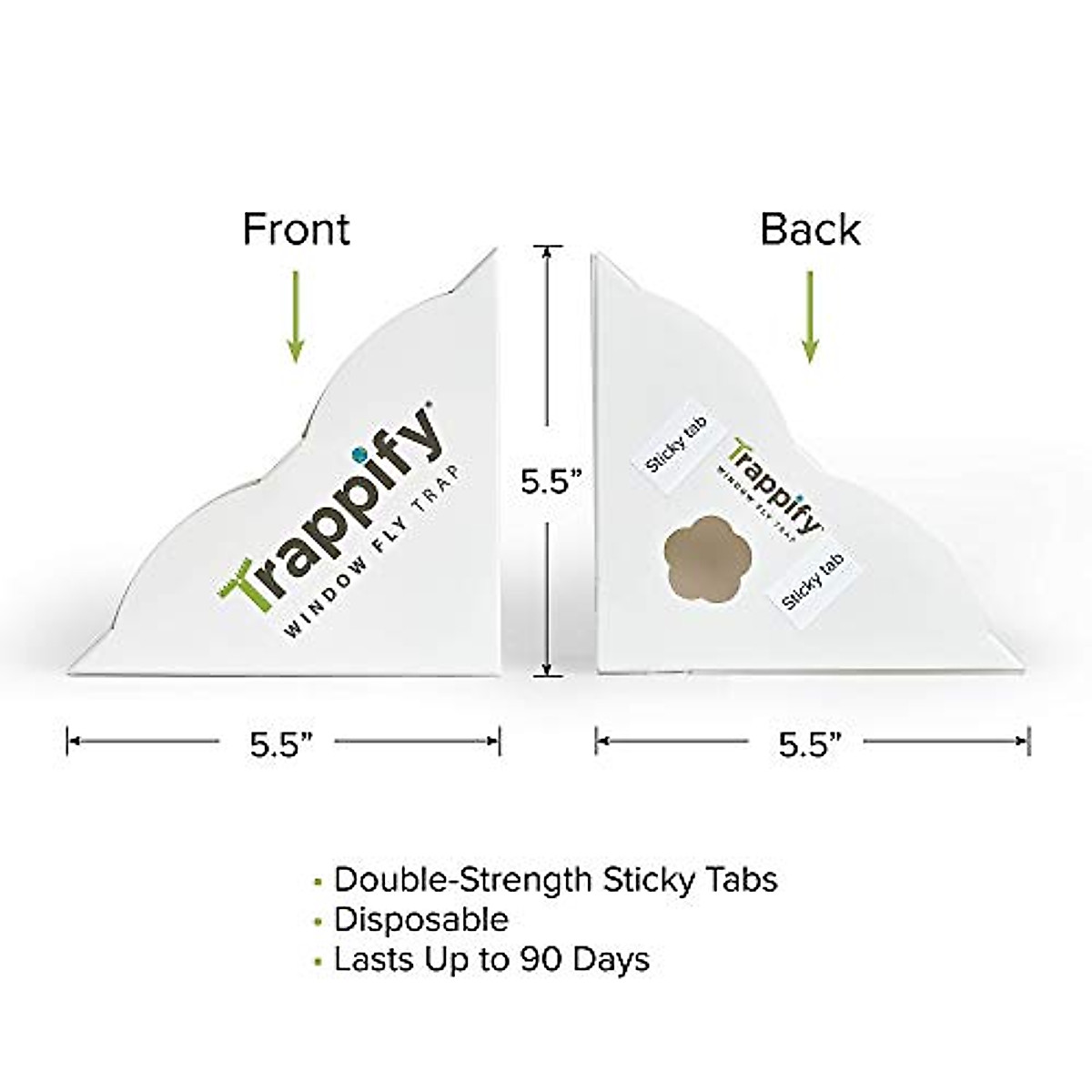 Trappify Sticky Gnat and Fly Traps, Fly Stick Strap & Window Fly Trap for Outdoor and Indoor Home Pest Control - Fly, Gnats, Moths and Other Flying Insects Trap with Extra Sticky Adhesive - 18 Traps