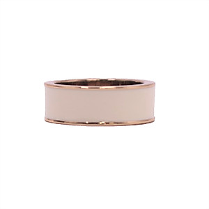 Tory Burch 88443 Tory Gold New Ivory Women's Small Enamel Inlay Ring Size 7
