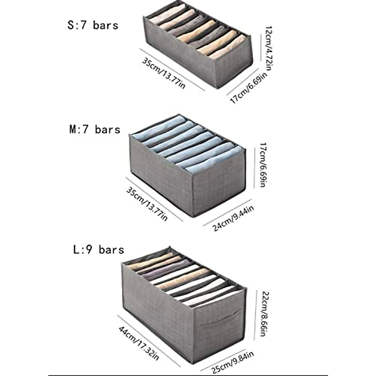 9 grid, Drawer Organizers for Clothing, Clothes Organizer, Wardrobe Clothes Organizer, Clothes Organizer for Folded Clothes, Wardrobe Organizer for Jeans Pants Sweaters T-shirts Underwear
