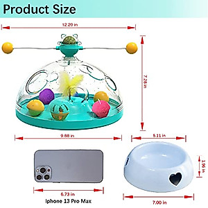 asdtrpoi Cat Toys for Indoor Cats Interactive Cat Toy Puzzles Smart stimulating Mental Stimulation Brain Games Teaser Catnip Ball Track Balls with Feather and Pet Bowl