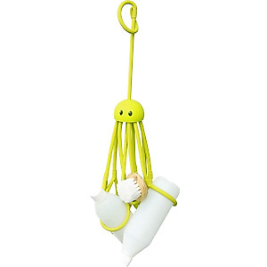 Formverkert Octopus Shower Caddy (in Green)- Shower Gel Shampoo Conditioner Brush Razors Toys Accessories Holder, 9 Slots, Fits All Sized Bottles, Stylish Fun Bath Shower Organizer, Designed in Sweden