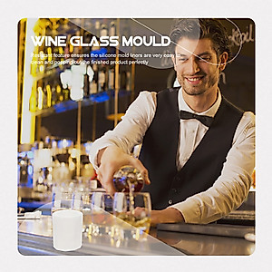 Hemoton Silicone Molds 10Pcs Silicone Shot Glass Mold Glass Ice Cubes Ice Tray Resin Bottle Mold for DIY Cupcake Fondant Ice Cream Desserts Soap Decoration White Resin Molds