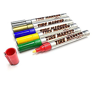 MC Motoparts Permanent Color Tire Pen Marker Lettering Paint Drawing Tool Automotive Motorcycle Care 1 piece (Green)