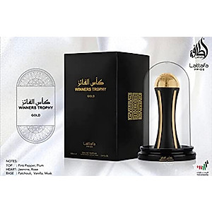 Lattafa Perfumes Al Khas Winners Trophy Gold Edp - Eau De Parfum 100ml(3.4 Oz) Unisex | Pink Pepper, Plum, Jasmine, Rose, Patchouli, Vanilla, Musk