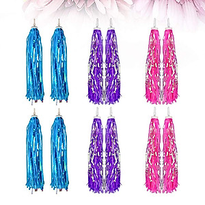 NUOBESTY Colourful Bike Streamers Handlebar Tassel Ribbons Pendant Accessories Grips Tassels for DIY Decor Kids Bicycle 12pcs