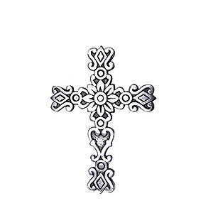 Crosses Wall decor Western Hanging Cross Wall Decor Crosses Wall decor Decorative Crosses Wall decor Silver Nickel Finish 9.5" x 5" Inches
