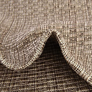 Unique Loom Collection Casual Transitional Solid Heathered Indoor/Outdoor Flatweave Area Rug, Rectangular 4' 0" x 6' 0", Beige