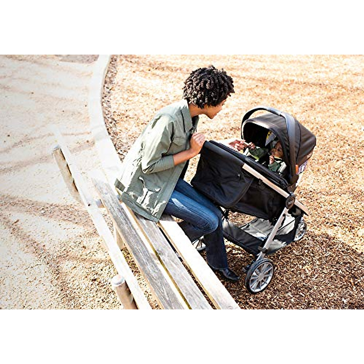 BRITAX B-Lively Travel System with B-Safe 35 Infant Car Seat | One Hand Fold, XL Storage, Ventilated Canopy, Easy to Maneuver, Raven (S05588500)