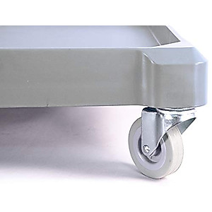 Carlisle FoodService Products Janitorial Cart Long Platform Cart with 25 Gallon Trash Bag for Restaurants, Hospitals, and Schools Plastic, 49 X 21 X 39 Inches, Gray