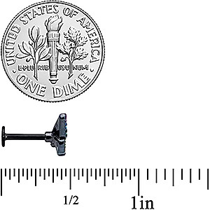 Body Candy 16G Black PVD Steel Rainbow Pride Butterfly Labret Monroe Lip Ring Tragus Cartilage Stud 5/16"