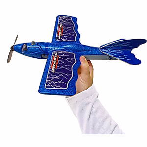 Top Secret Toys Aero-Storm Aerobatic Toy Stunt Plane (Blue) with Air Powered Engine, High Flying Trick Airplane, Propeller Powered by Hand Pump Pressurized Air, STEM Toy for Kids, Boys, Girls Ages 8+