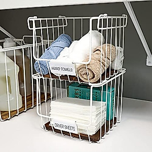 iDesign Ría Safford Metal Clip-On Labels for Storage Bins, Set of 8, Coconut