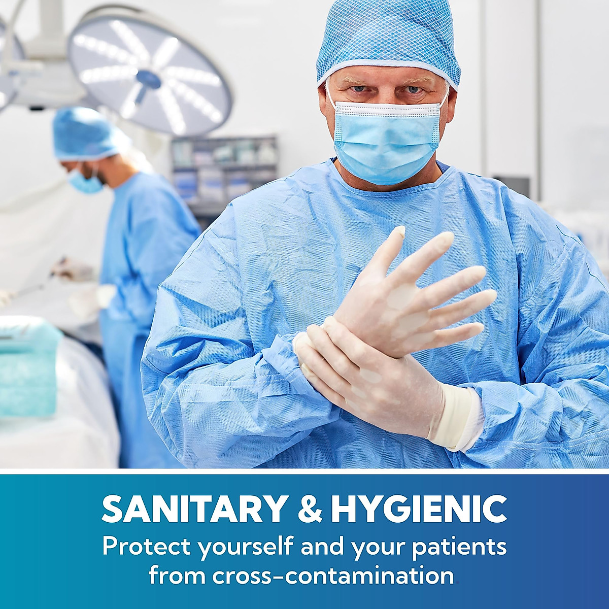 TURBA Medium Clear Disposable Gloves, 100 Count, Non-Latex, Powder-Free Vinyl Gloves for Cleaning, Sanitary Gloves for Medical Examination, Food-Safe Cooking Gloves