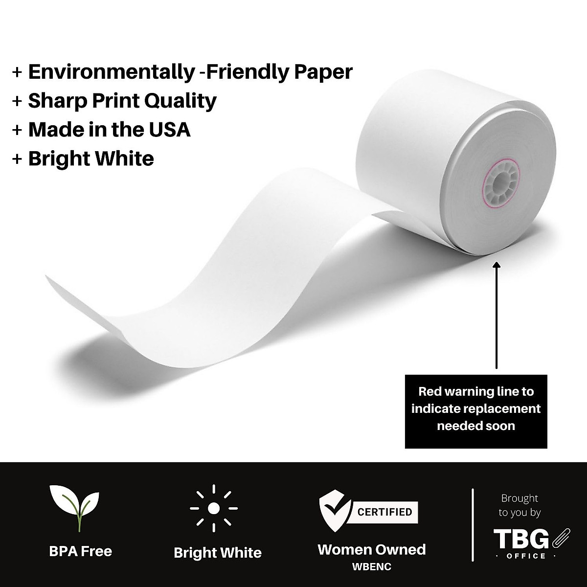 3 1/8” x 230' Thermal Paper Rolls - BPA FREE AND MADE IN THE USA – Receipt paper rolls – Point of Sale Cash Register - Thermal printer paper - Credit Card Paper - for POS systems (1 Case - 30 Rolls)