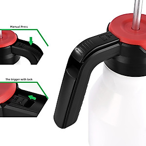 FOSHIO Car Wash Foam Pump Sprayer 0.4 Gallon, Hand Pump Pressure Sprayer with Trigger Lock Water Sprayer for Car Detailing, Lawn and Garden