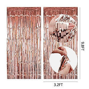 Bachelorette Party Decorations Rose Gold Bridal Shower Party Favors Kit Bride To Be Sash and Foil Balloons, Curtain, Veil, Photo Props, Temporary Tattoos, Latex Balloons