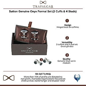 Sutton Genuine Onyx Formal Set (Cufflinks & Tuxedo Studs)