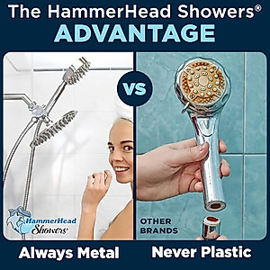 ALL METAL Dual Shower Head Combo – CHROME - 8 Inch Rainfall High Flow Shower Head & Handheld Shower Head High Pressure with Hose 6ft - Hotel-like Luxury Double Shower Heads with Rain Shower Sprayer