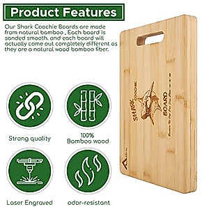 ATFIRM shark coochie board, Bamboo cutting board, shark coochie charcuterie board for kitchen meat, cheese chopping block, funny charcuterie board, laser engraved large charcuterie board (10’’ x 7’’)