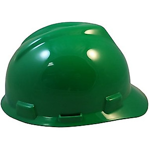 MSA V Cap Style Hard Hats w/FasTrac III Suspensions and Handy Tote Bag - Green