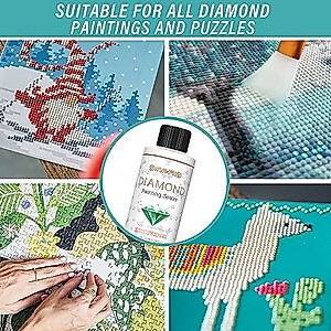 SMAPHY Diamond Painting Sealer 200ML with Silicone Brush, Diamond Art Sealer Permanent Hold & Shine Effect Clear Finish Sealer, High Gloss, for Diamond Painting & Puzzle Glue (7 OZ)