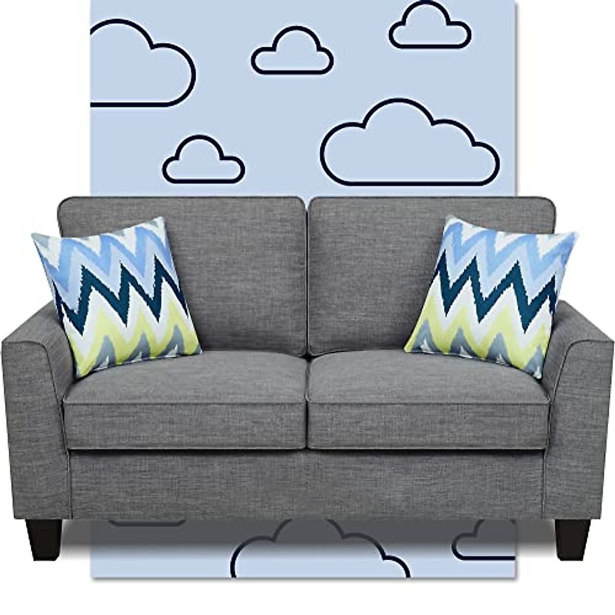 Serta Deep Seating Astoria 61" Loveseat in Light Gray