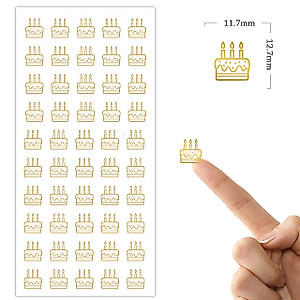 ARK Creation 50 Wedding Meal Stickers for Place Cards - Place Card Menu Choices - Wedding Meal Choice Stickers (Gold, Birthday Cake)