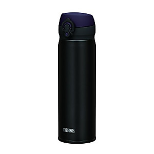 Thermos Stainless Steel Commuter Bottle, Vacuum insulation technology locks,0.5-L,ALL-Black,[one-touch open type] ,JNL-502 ALB