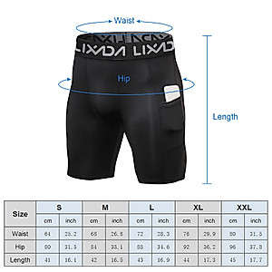 LIXADA Men's Compression Shorts Pants 3Packs, Performance Sports Baselayer Cool Dry Tights Active Workout Underwear