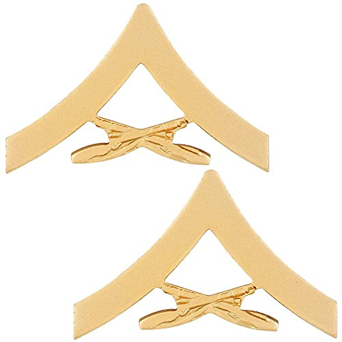 United States Marine Corps (USMC) chevron LCPL Lance Corporal E-3 satin gold